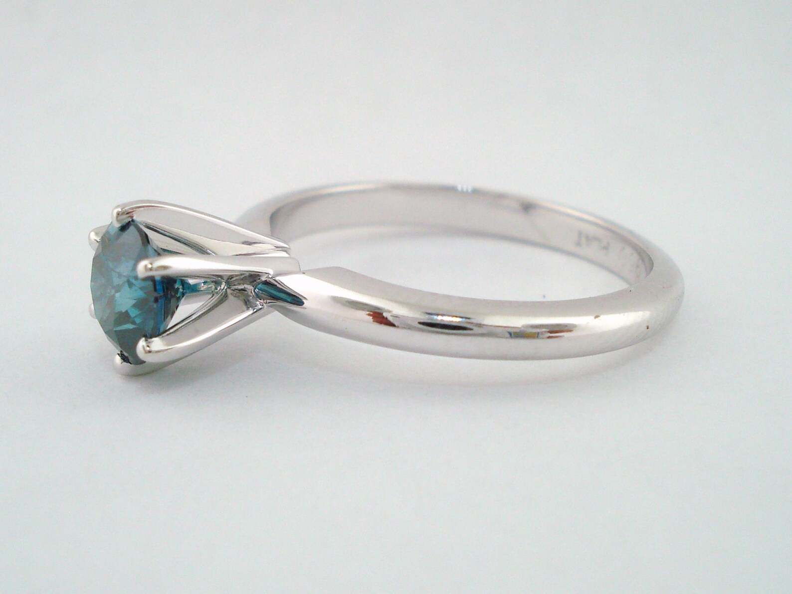 Blue Diamond Solitaire Engagement Ring 14K White Gold 0.50 | Etsy