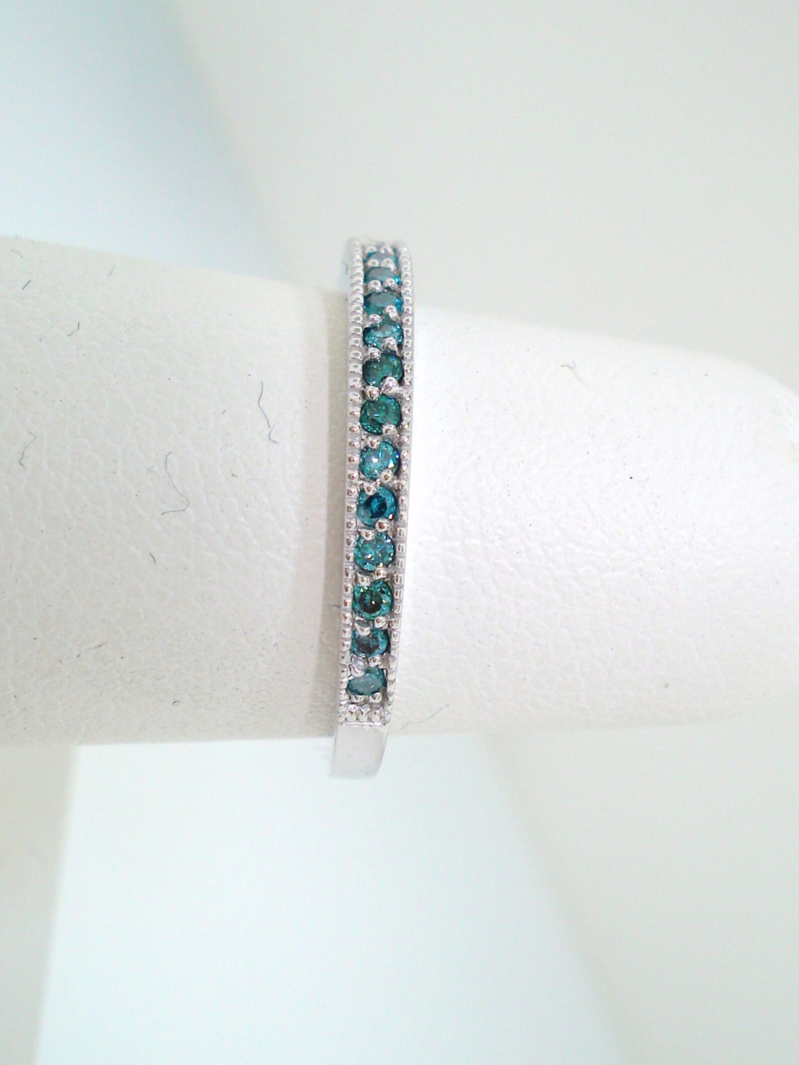 Blue Diamond Wedding Band Diamond Wedding Ring Anniversary | Etsy