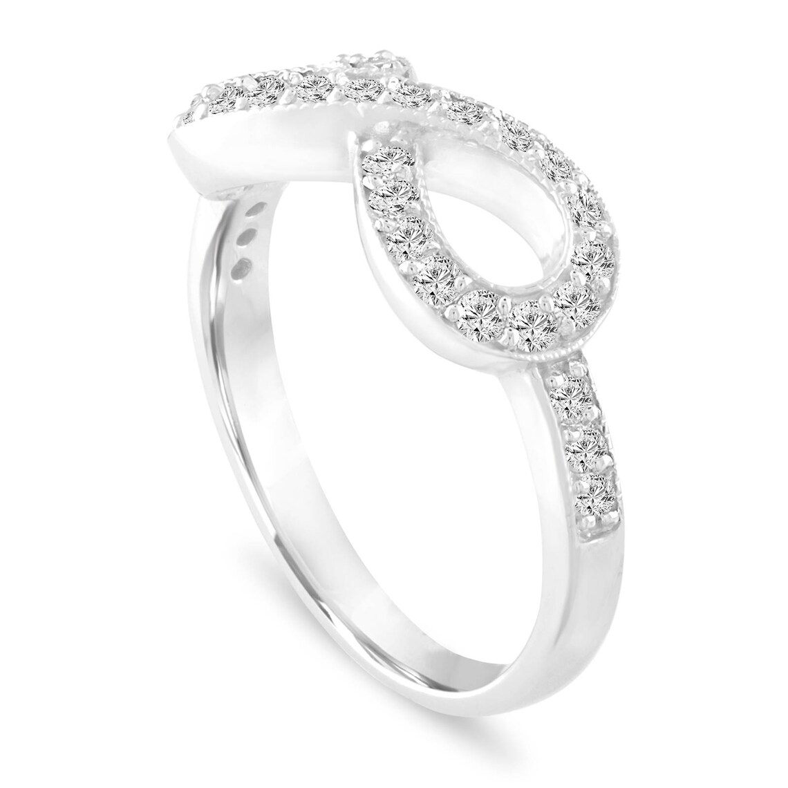 Platinum Infinity Diamond Ring Infinity Wedding Band Pave - Etsy