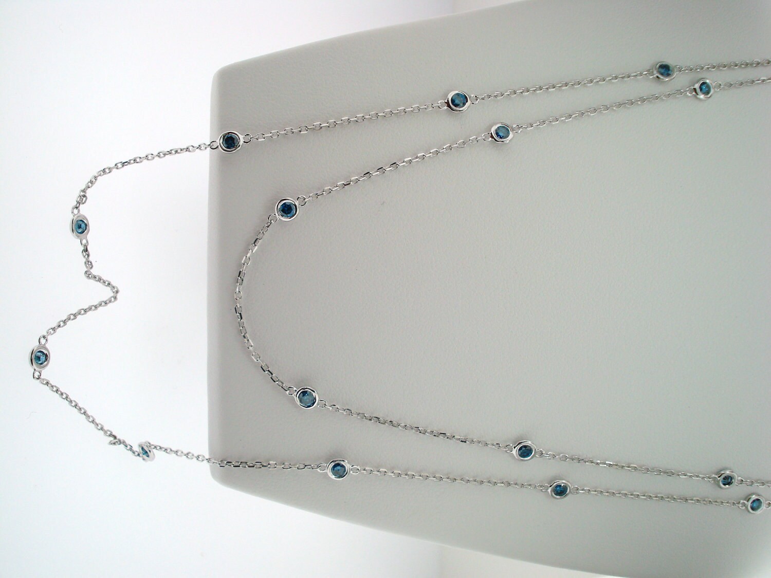 36 Inch Blue Diamond Necklace Diamond By The Yard | Etsy
