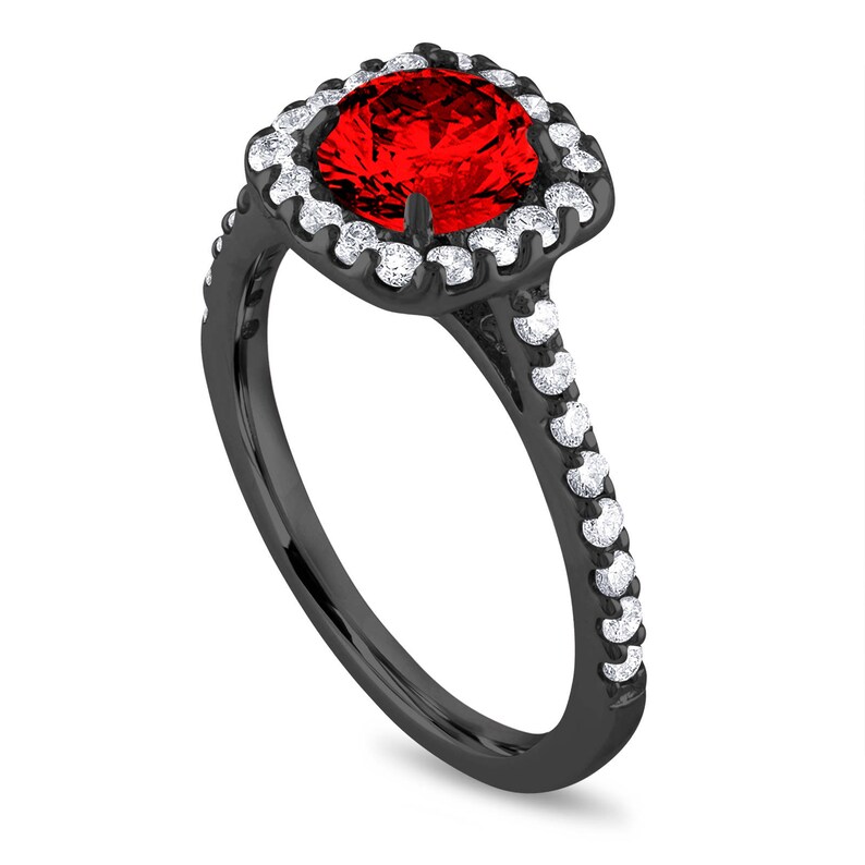 Vintage Red Diamond Engagement Ring Fancy Red Diamond Wedding | Etsy