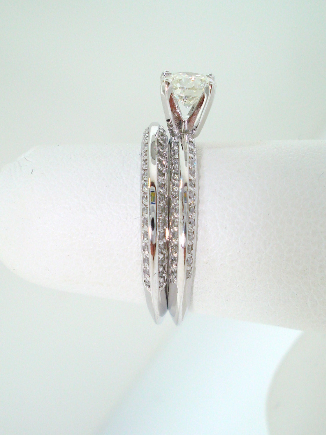 Diamond Engagement Ring Set Wedding Rings Sets 1.04 Carat | Etsy