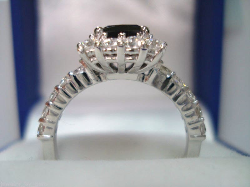 Princess Cut Black Diamond Engagement Ring 2.26 Carat 14K | Etsy