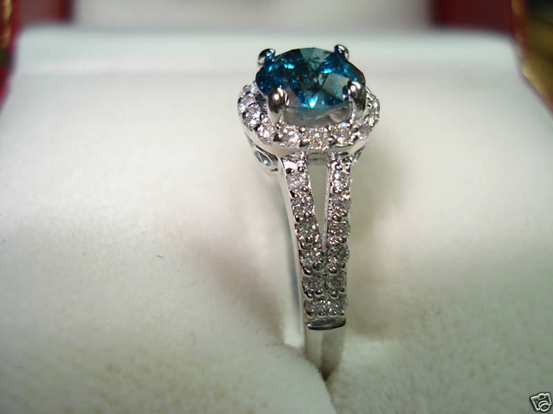 Blue Diamond Engagement Ring, Wedding Ring, Fancy Bridal Ring, 1.27 ...