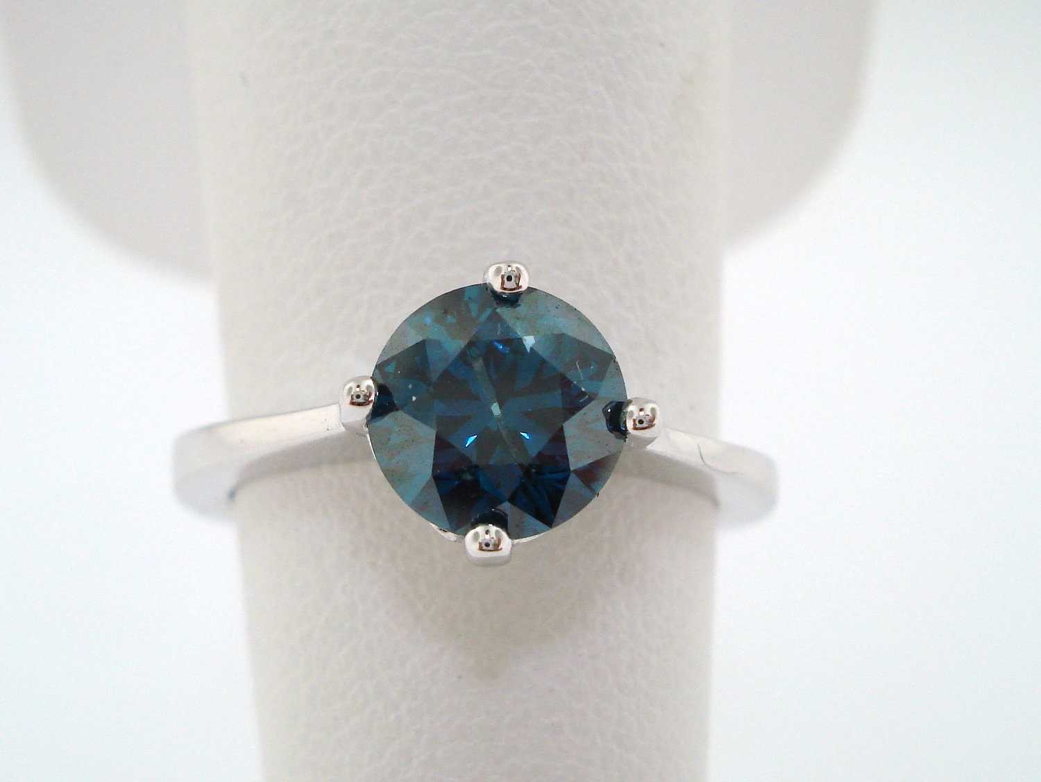 Unique Blue Diamond Engagement Ring Solitaire Engagement | Etsy