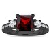 Unique Garnet Engagement Ring Princess Cut Vintage Diamond - Etsy