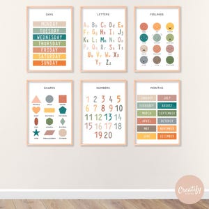 Printable Educational Posters Pack – Days, Months, Numbers, Letters ...