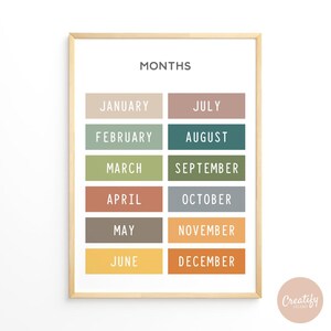Printable Educational Posters Pack – Days, Months, Numbers, Letters ...