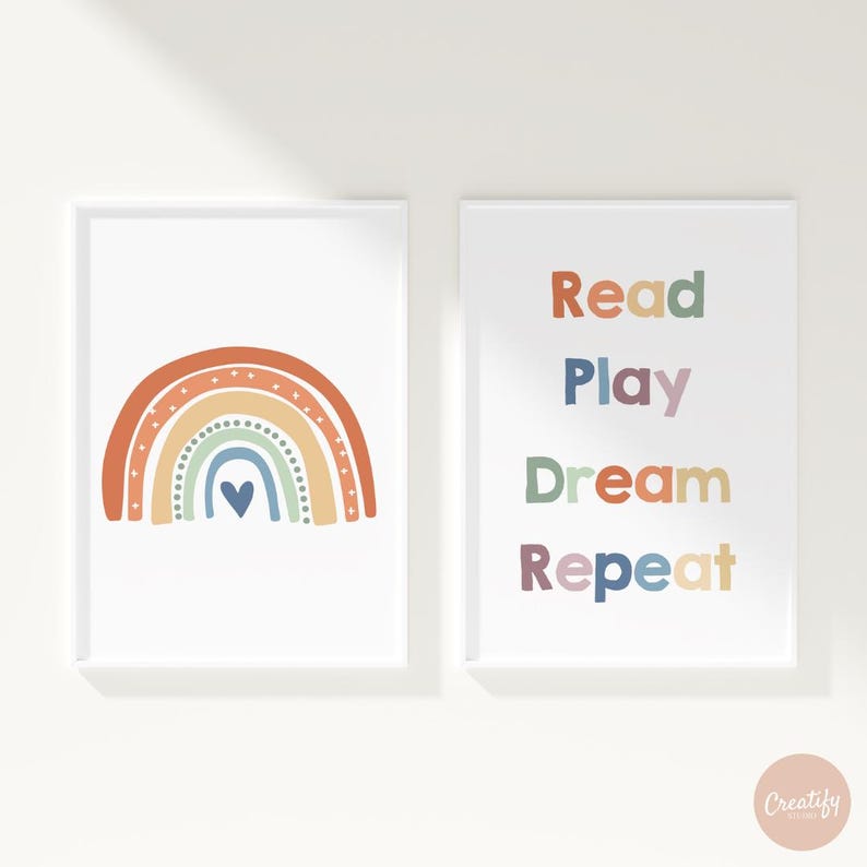 Printable Rainbow Nursery Posters - Set of 2 Kids Room Wall Art | Read ...