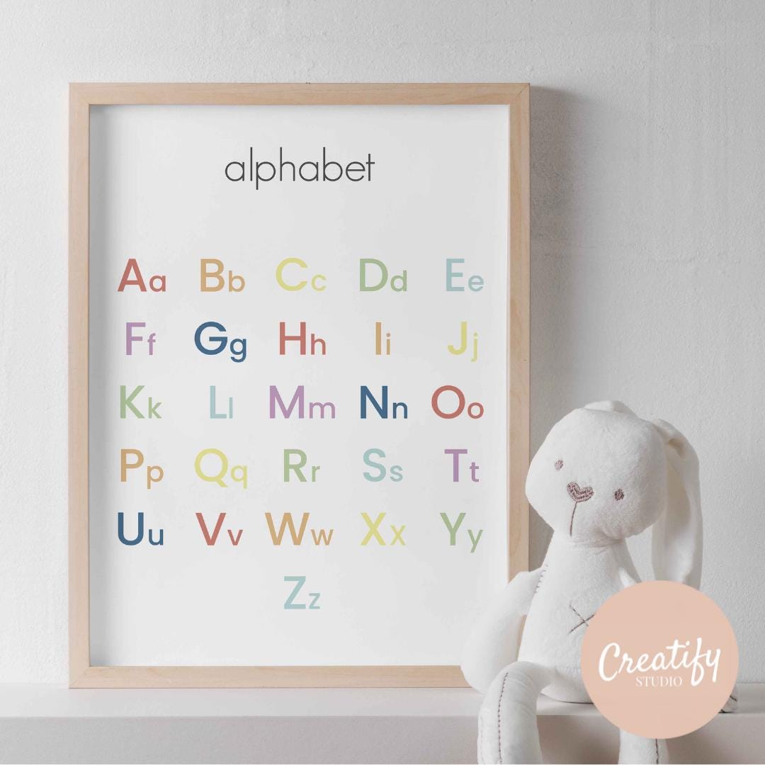 Minimalist Alphabet Poster | Printable Wall Art for Kids Room | Digital ...