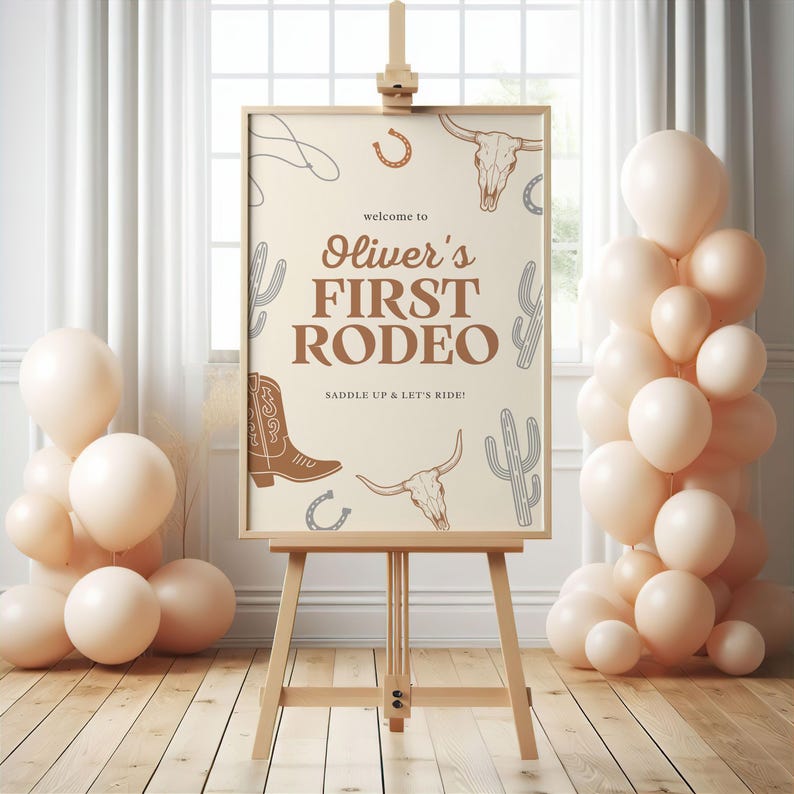 Welcome to My First Rodeo Sign, First Rodeo Welcome Signs Template ...