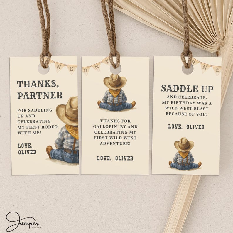 Editable Cowboy Favor Tag Template, Custom First Rodeo Thank You Tags ...
