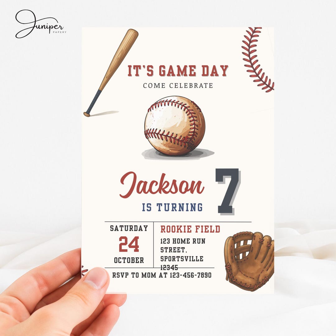 Game Day Baseball Invite, Baseball Game Invite, Ball Sports Invite ...