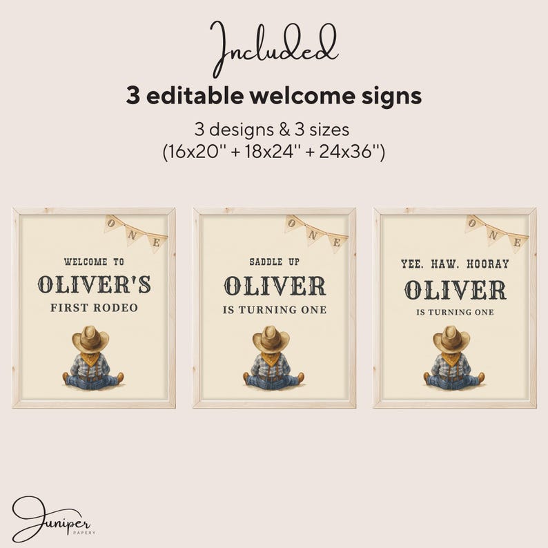Editable My First Rodeo Birthday Bundle, Cowboy Party Templates ...