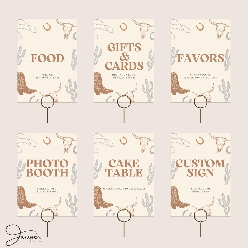 Editable First Rodeo Table Signs Template, First Rodeo Custom Sign ...