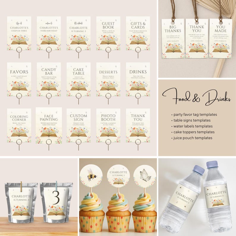 Editable New Chapter Birthday Bundle, Custom Storybook Birthday Signs ...
