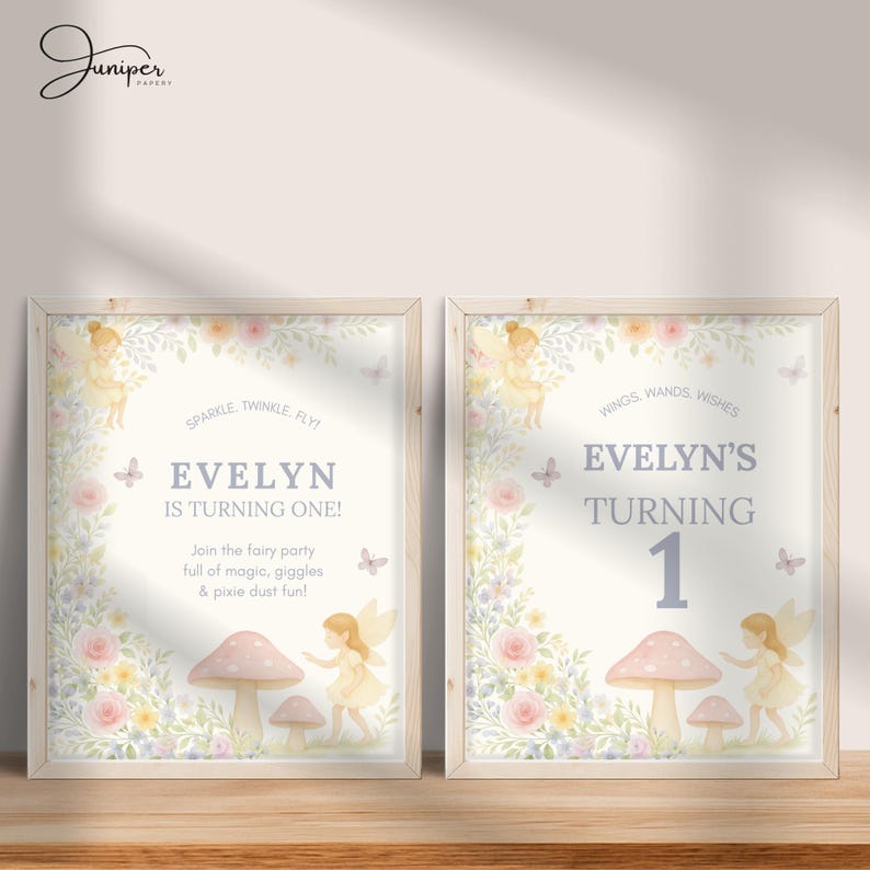 Editable Fairy First Welcome Sign, Fairytale Party Entrance Poster ...