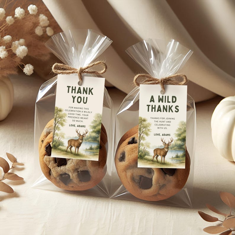 Editable Deer Hunting Favor Tags, Deer Hunting Thank You Tags, the Big ...