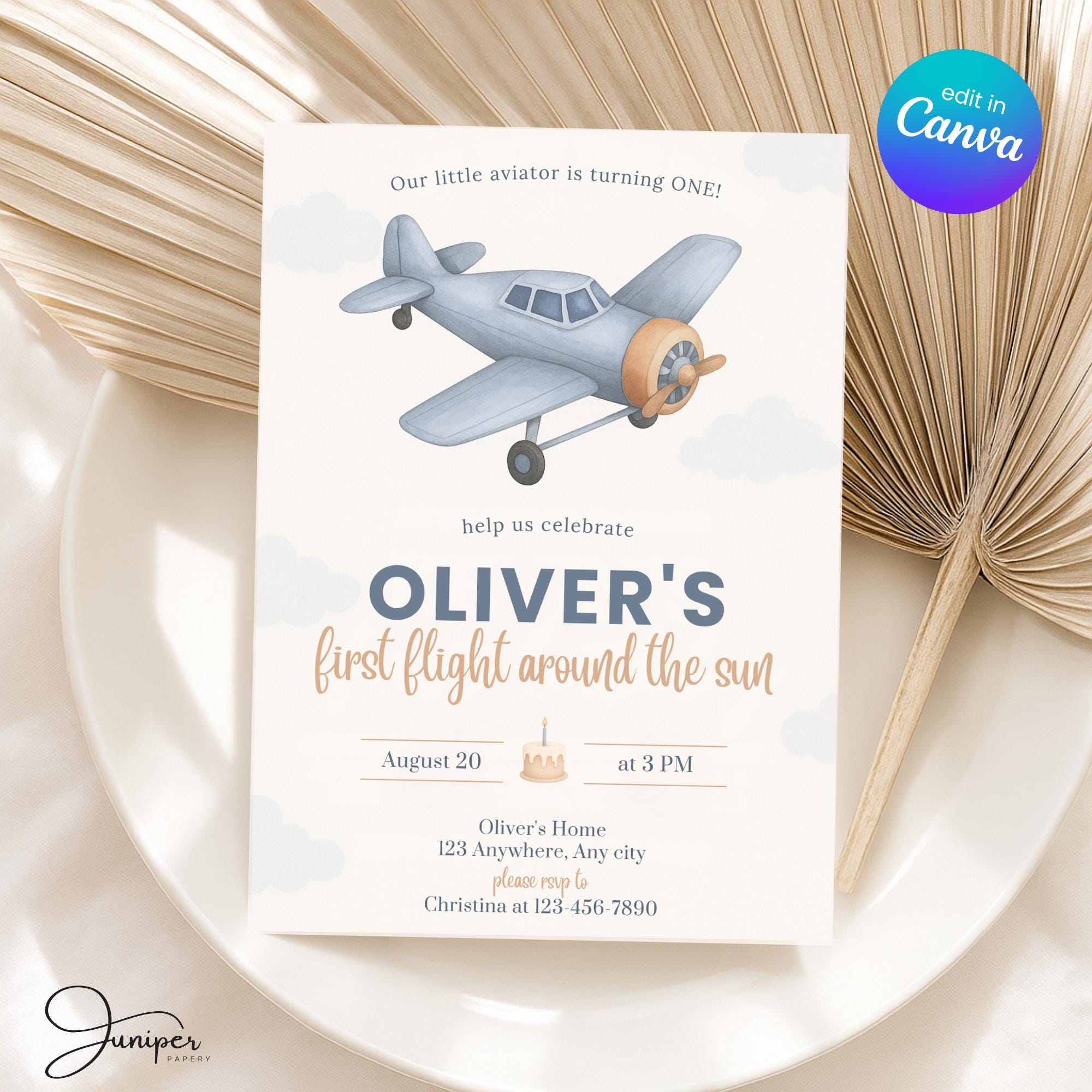 Aviation Invitation, Air Plane Invite, First Flight Birthday Invite ...