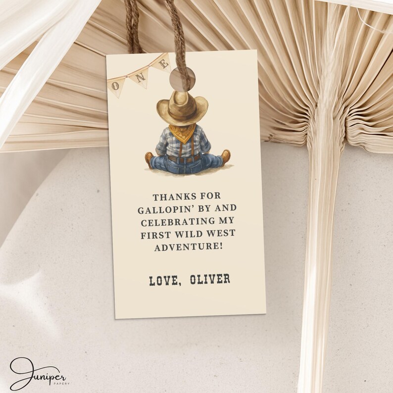 Editable Cowboy Favor Tag Template, Custom First Rodeo Thank You Tags ...
