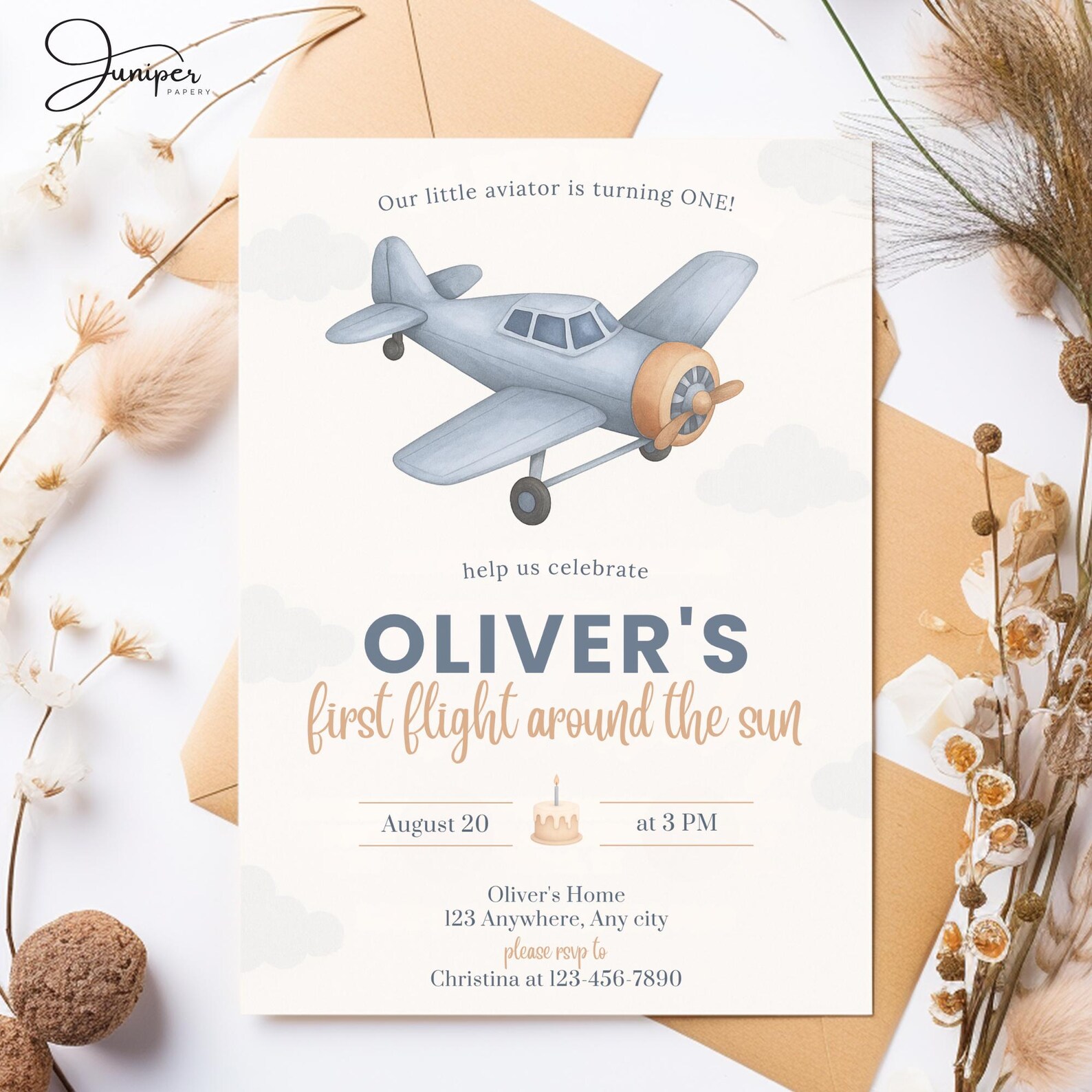 Aviation Invitation, Air Plane Invite, First Flight Birthday Invite ...
