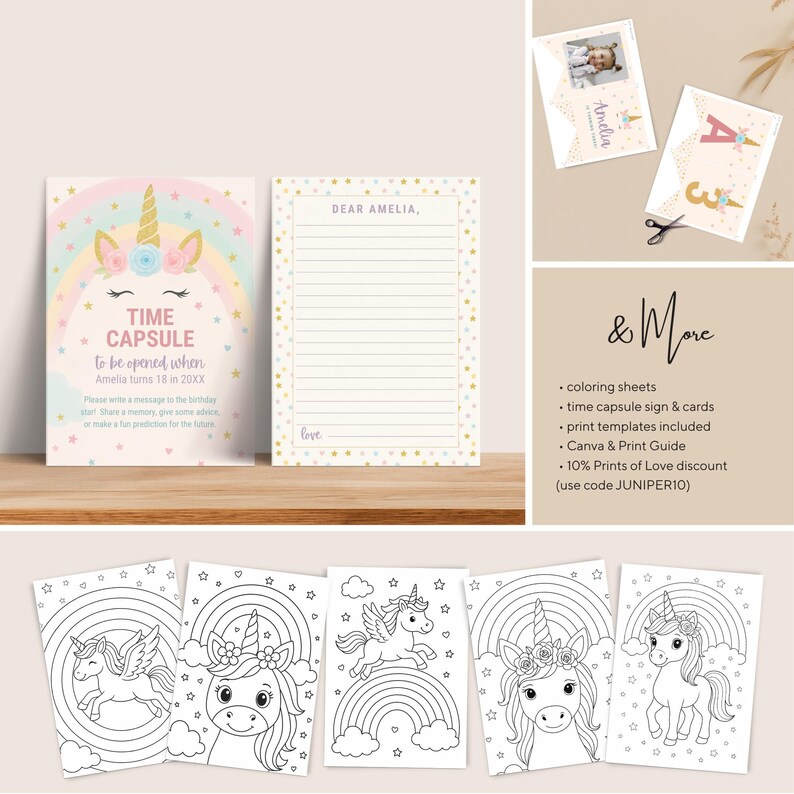Editable Rainbow Unicorn Birthday Bundle, Unicorn Party Templates ...
