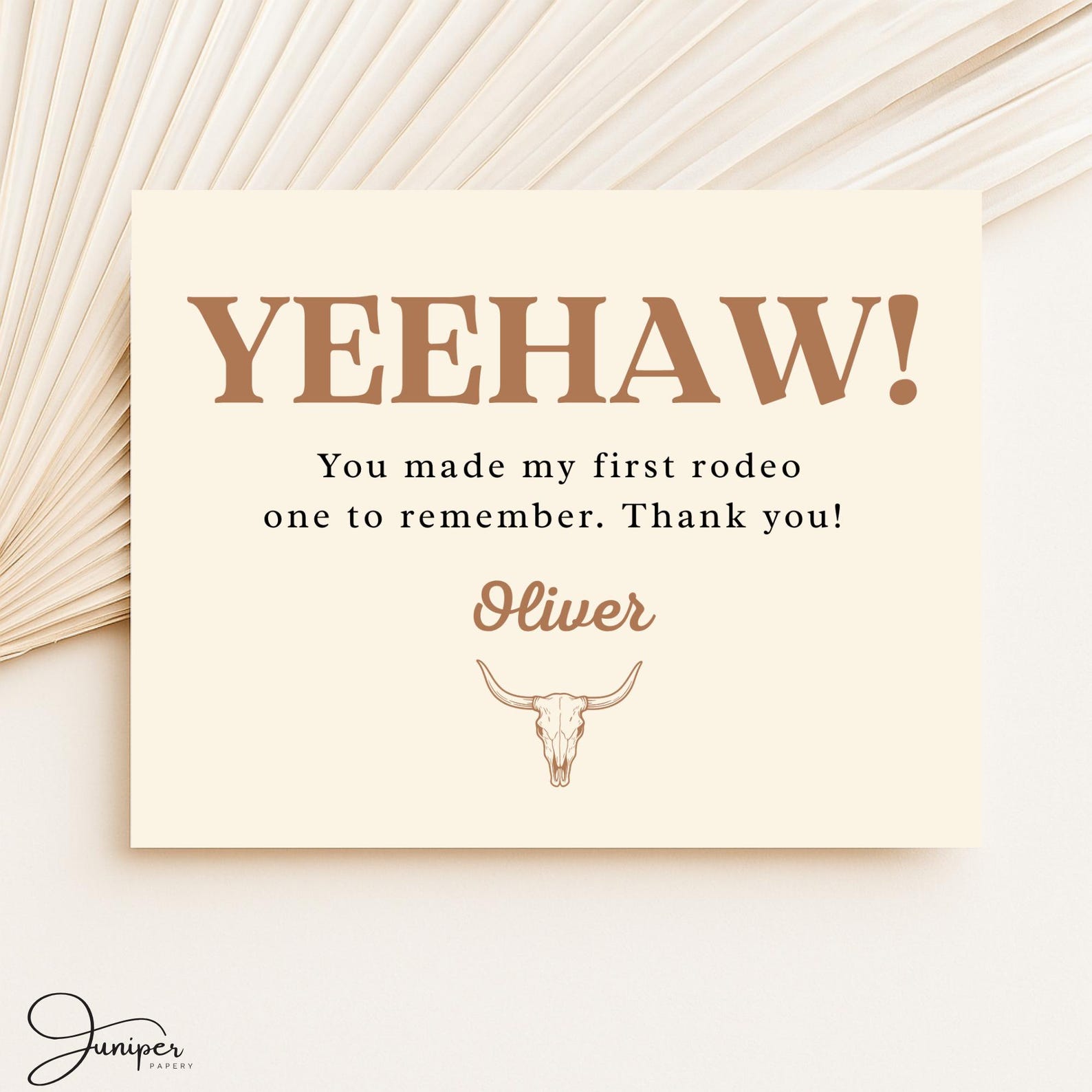 Editable First Rodeo Thank You Card Templates, Custom First Rodeo Thank ...
