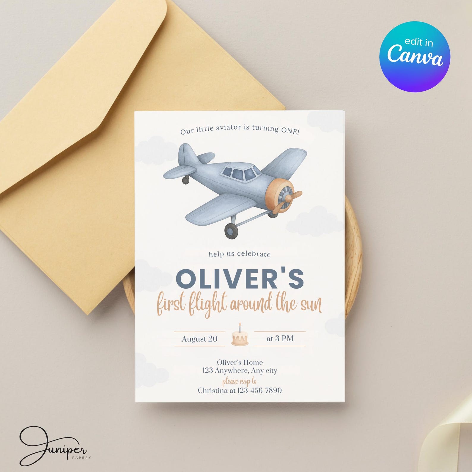 Aviation Invitation, Air Plane Invite, First Flight Birthday Invite ...