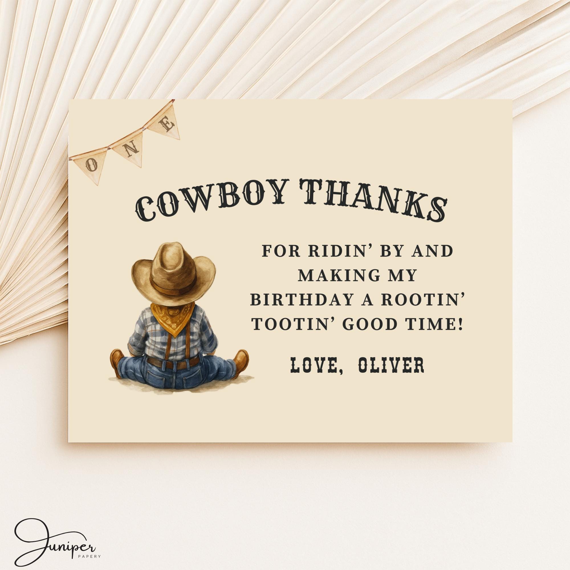 Editable First Rodeo Thank You Card Templates, Custom Western Thank You ...