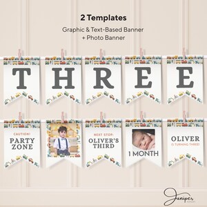 Editable Vehicles Transportation Birthday Bundle, Vehicles Birthday ...