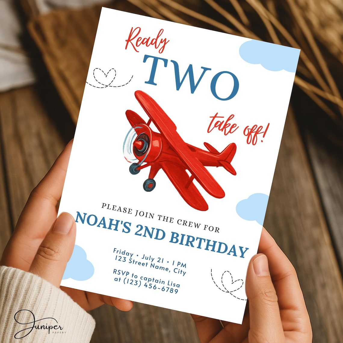 Aviation Invitation, Air Plane Invite, 2 Year Old Boy Birthday ...