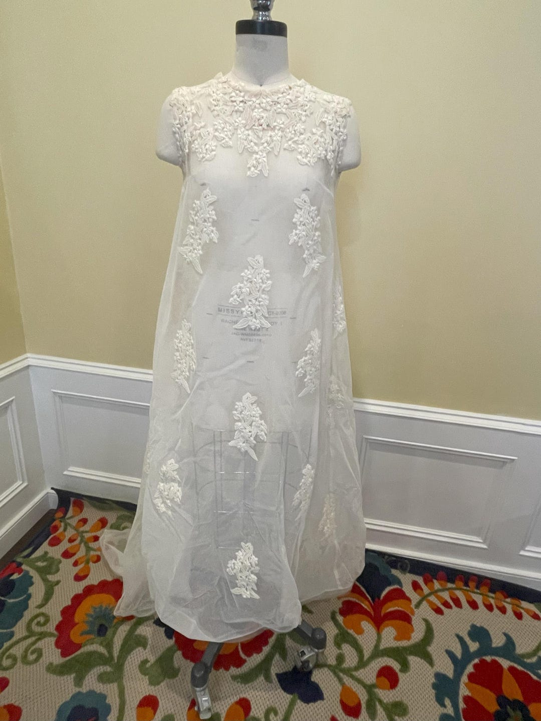 Vintage 1967 Wedding Dress & Veil – Elegant A-line Gown With Lace ...