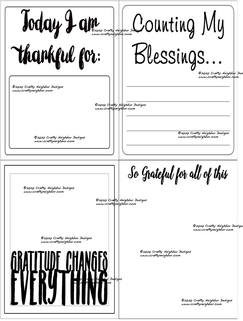 Everyday Thanks Printable Journaling Cards - Etsy