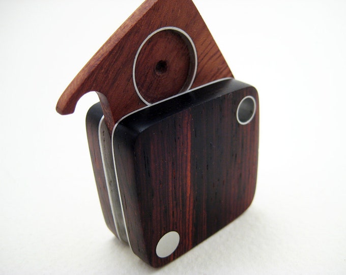 Modern Wood Locket Pendant OOAK Unisex Men Simple Square - Etsy
