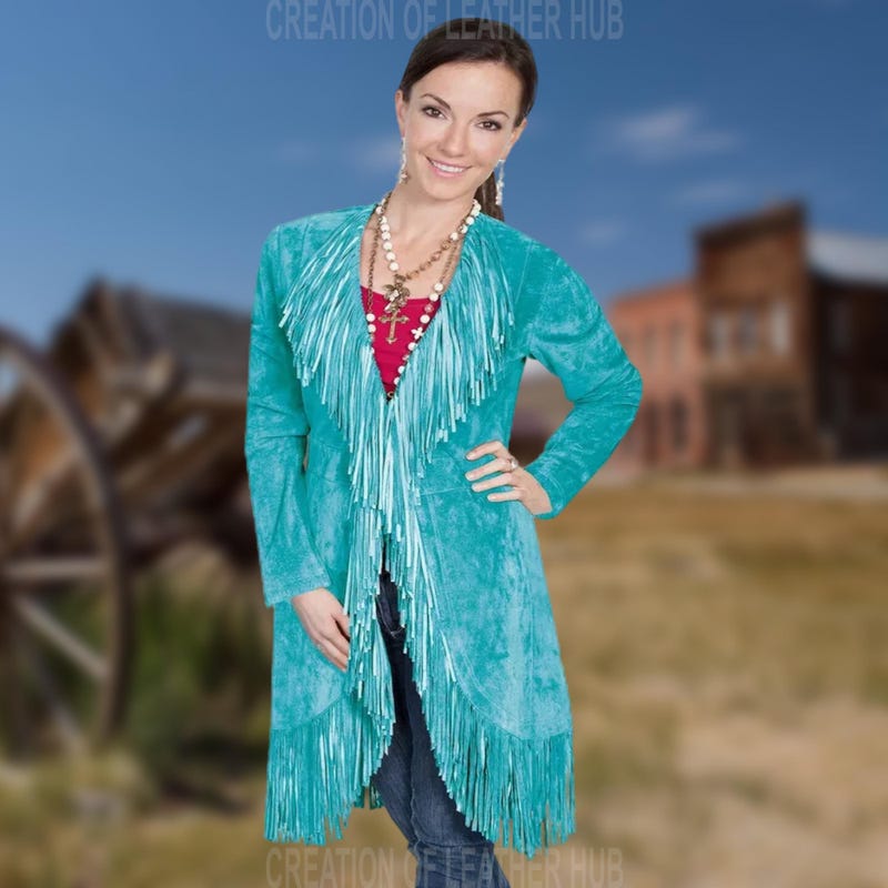Turquoise Fringe Coat - Etsy
