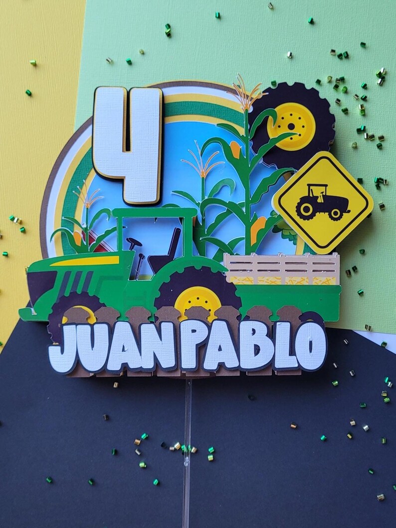 Personalized Tractor Cake Topper: Farm Birthday Party Decor - Etsy