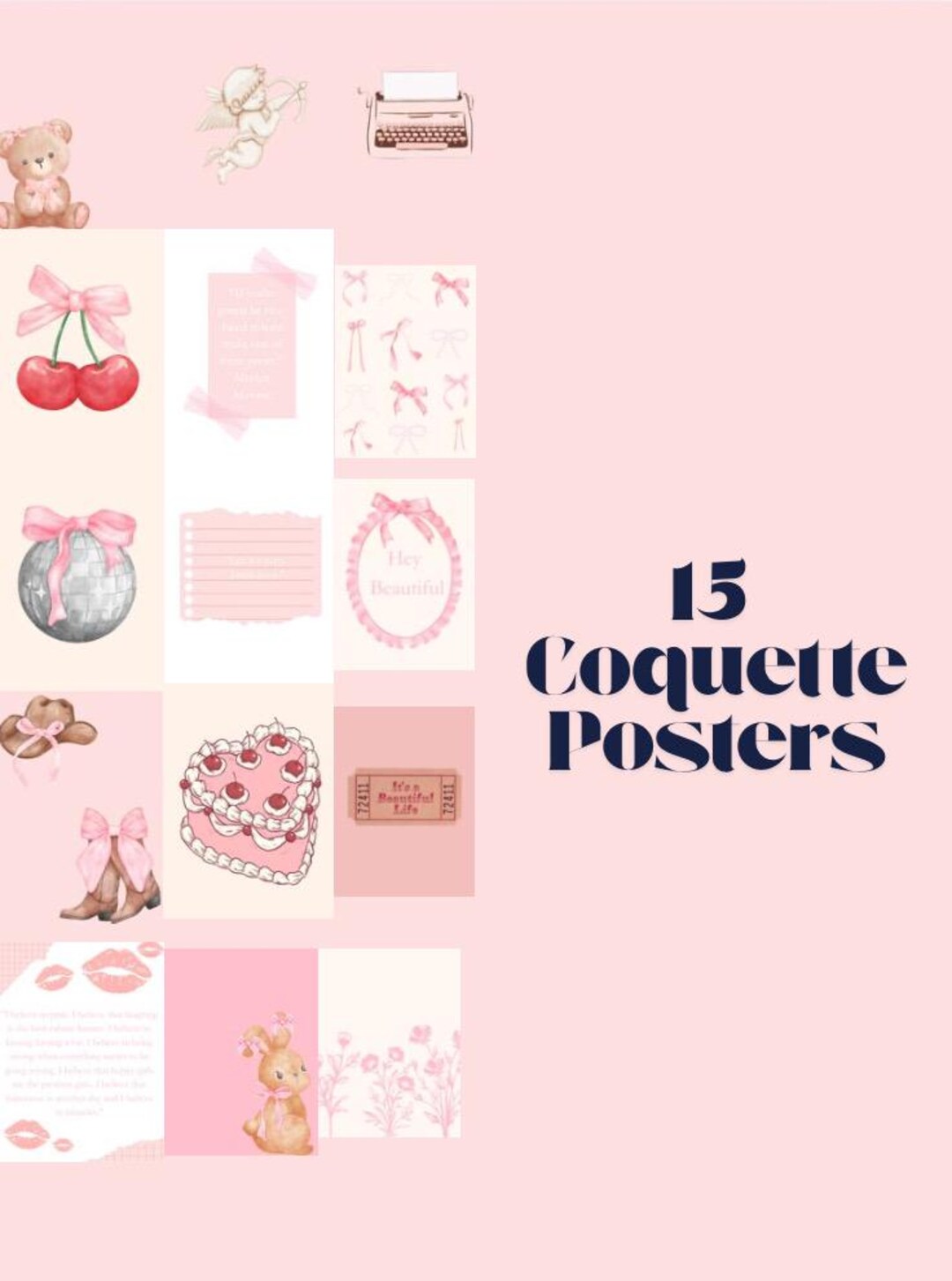 Set of 15 Coquette Posters - Etsy