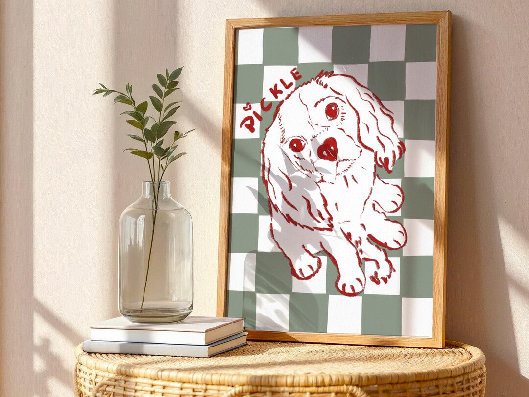 Custom Pet Portrait: Hand-drawn Line Art, Personalized Dog Poster ...