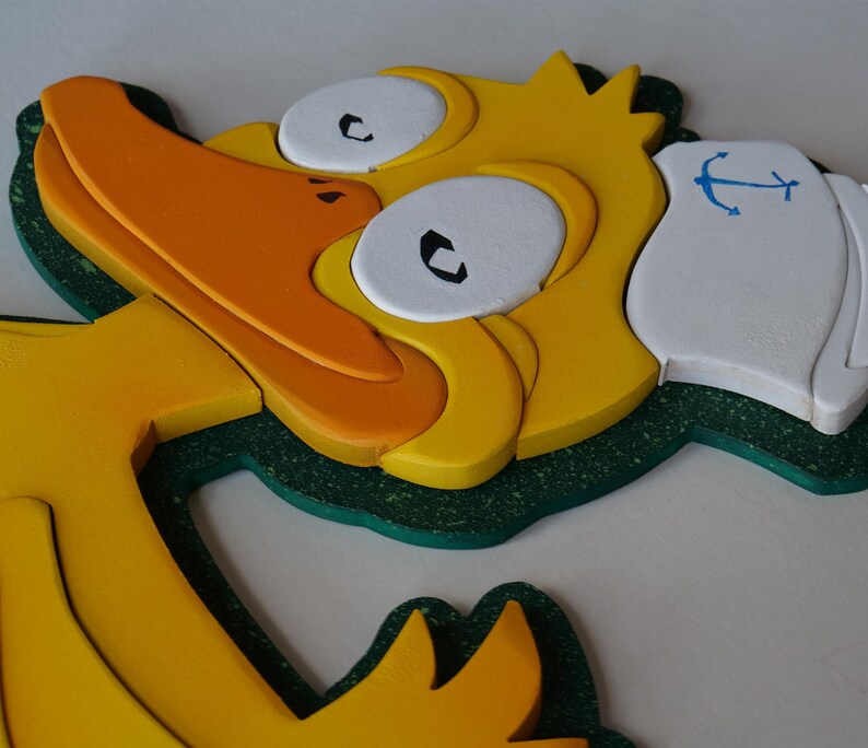 Wacky Sailor Duck - Wooden Wall Decor | Handmade 3d Artwork | Gift for ...