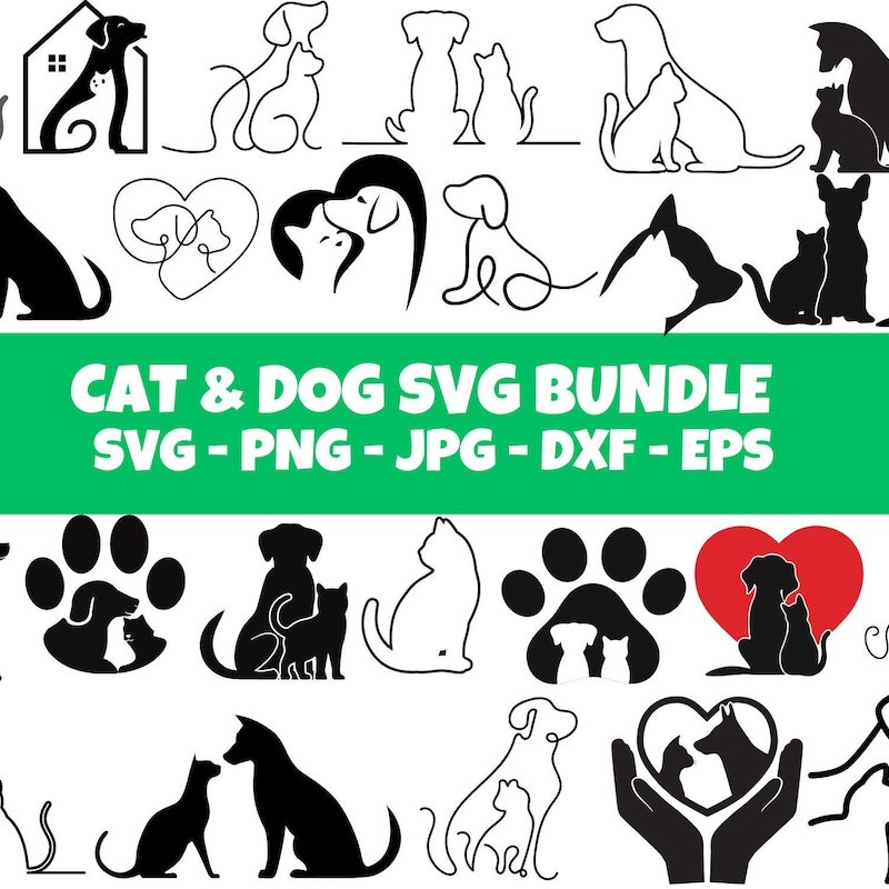 Dog and Cat Svg - Etsy