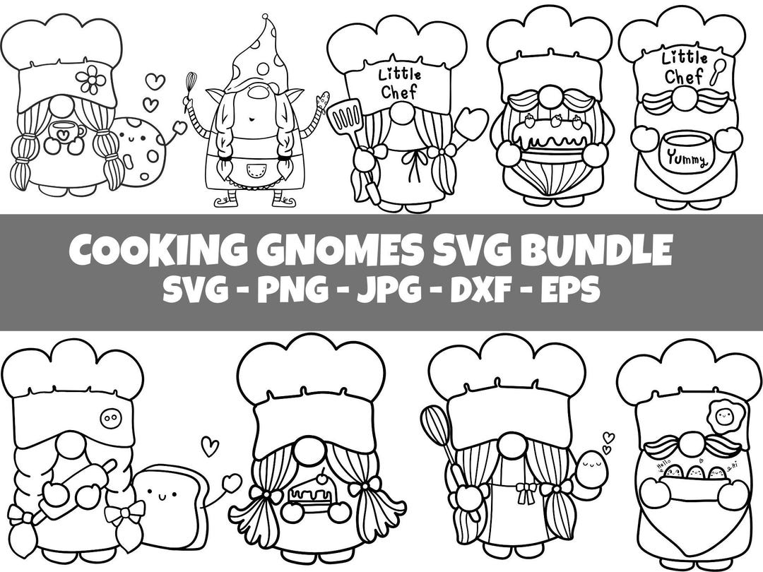 Cooking Gnome Svg, Chef Gnome Svg, Gnomes Cooks SVG, Gnomes Svg ...