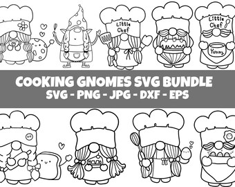 Cooking Gnome Svg, Chef Gnome Svg, Gnomes Cooks SVG, Gnomes Svg ...