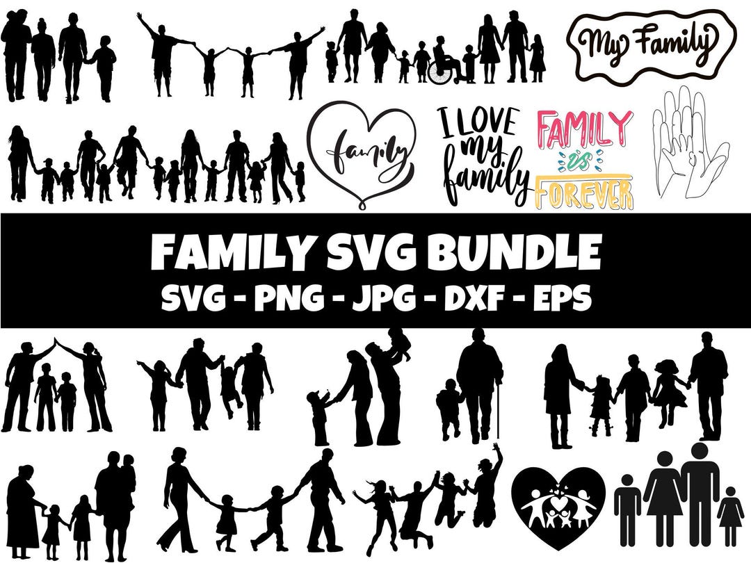 Family SVG Bundle, Family PNG Bundle, Family Clipart, Family SVG Cut ...