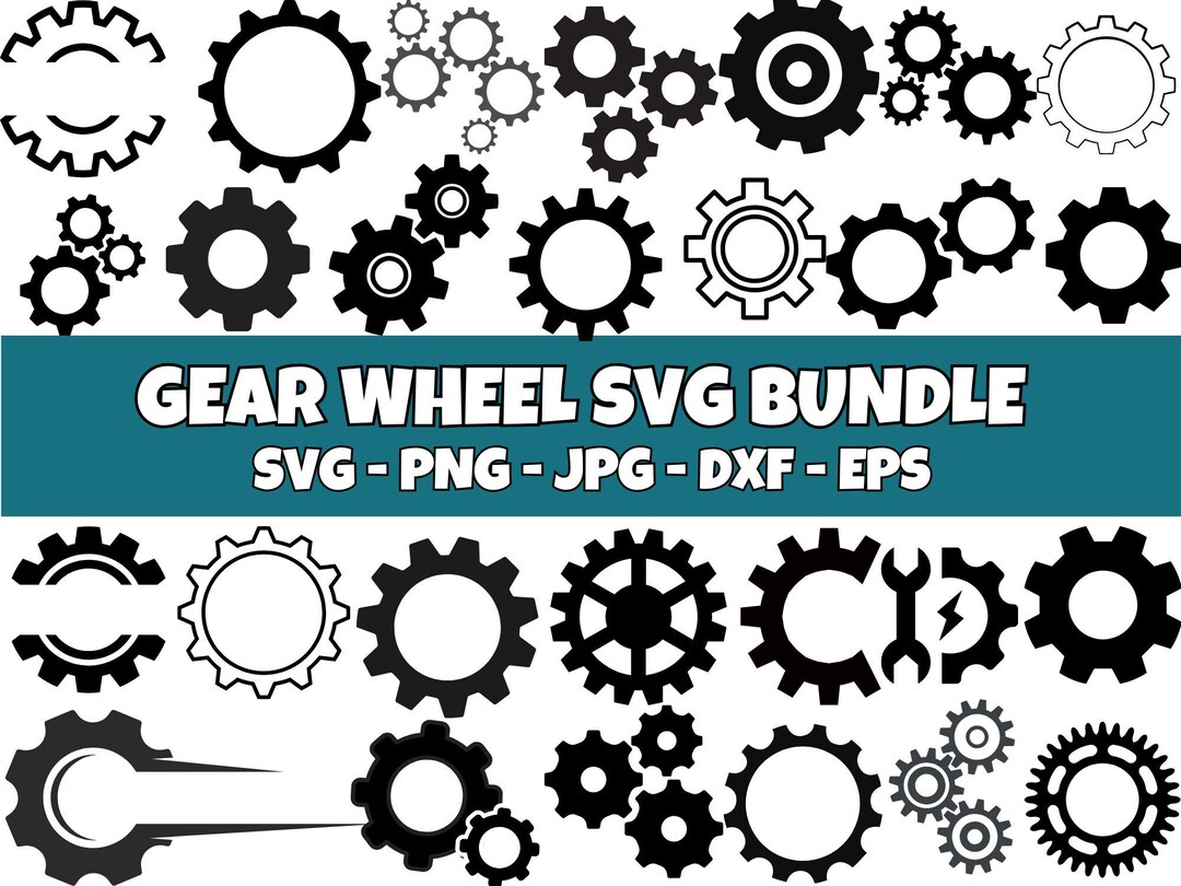 Gears SVG Bundle, Gears PNG Bundle, Gears Clipart, Gears SVG Cut Files ...