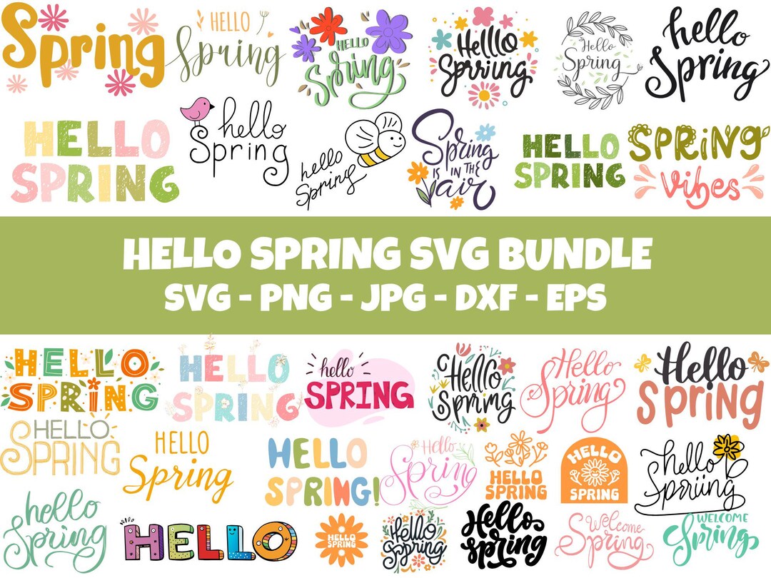Hello Spring Bundle, Welcome Spring Svg, Flower Svg, Spring is Here Svg ...