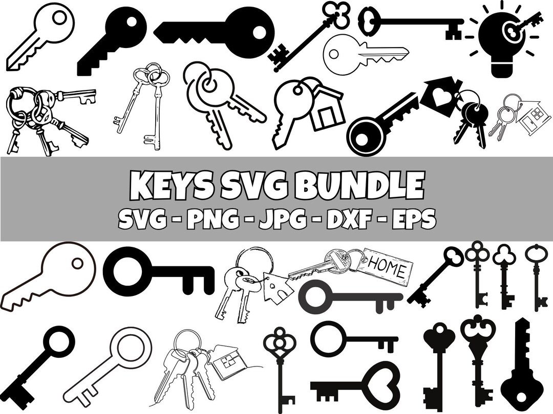 Key Svg Bundle, Key Png Bundle, Magic Key Svg, Vintage Key Svg, Lock ...