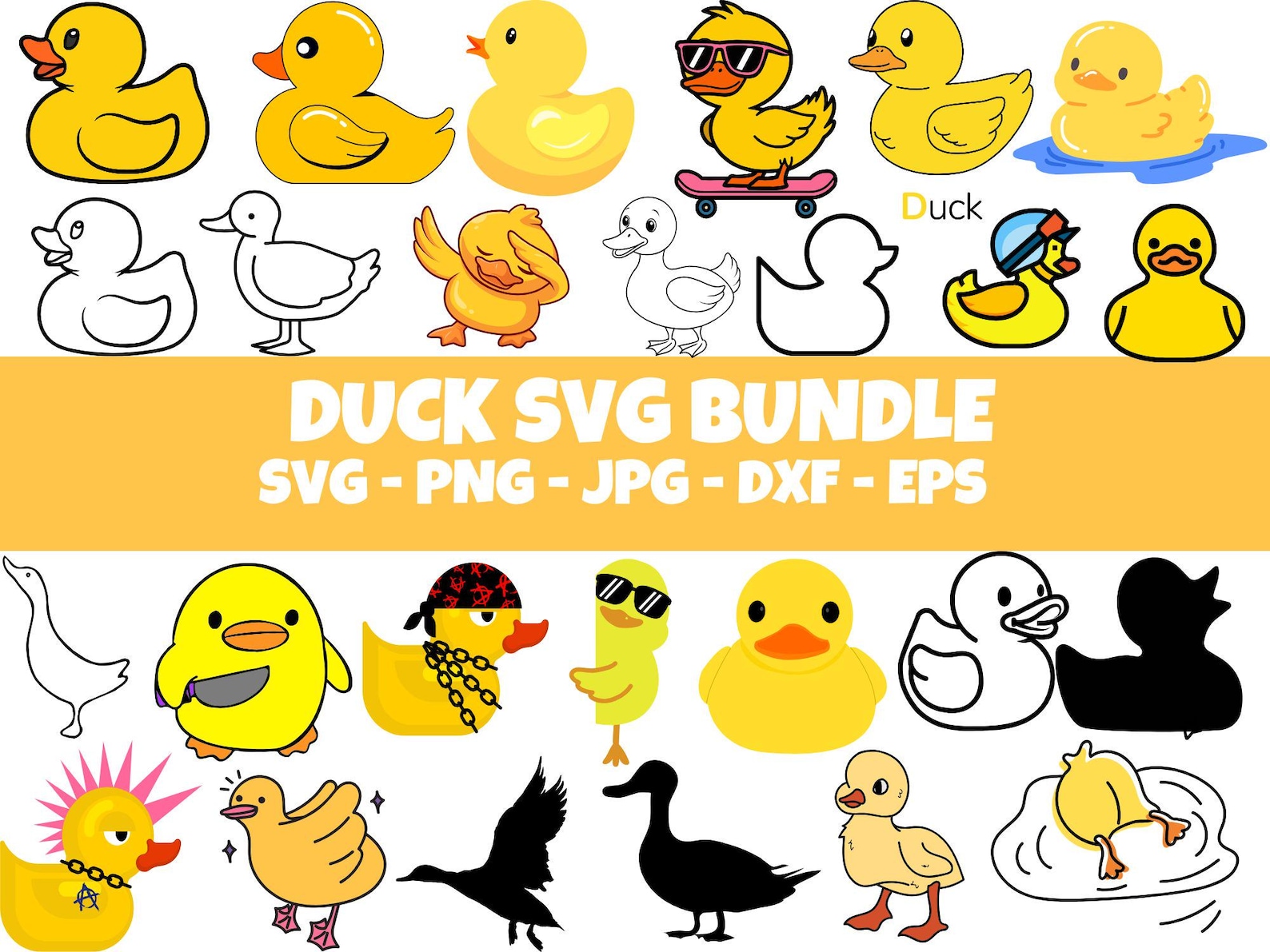 Duck Svg Bundle, Rubber Ducky Svg, Rubber Duck Svg, Duck Clipart, Duck ...