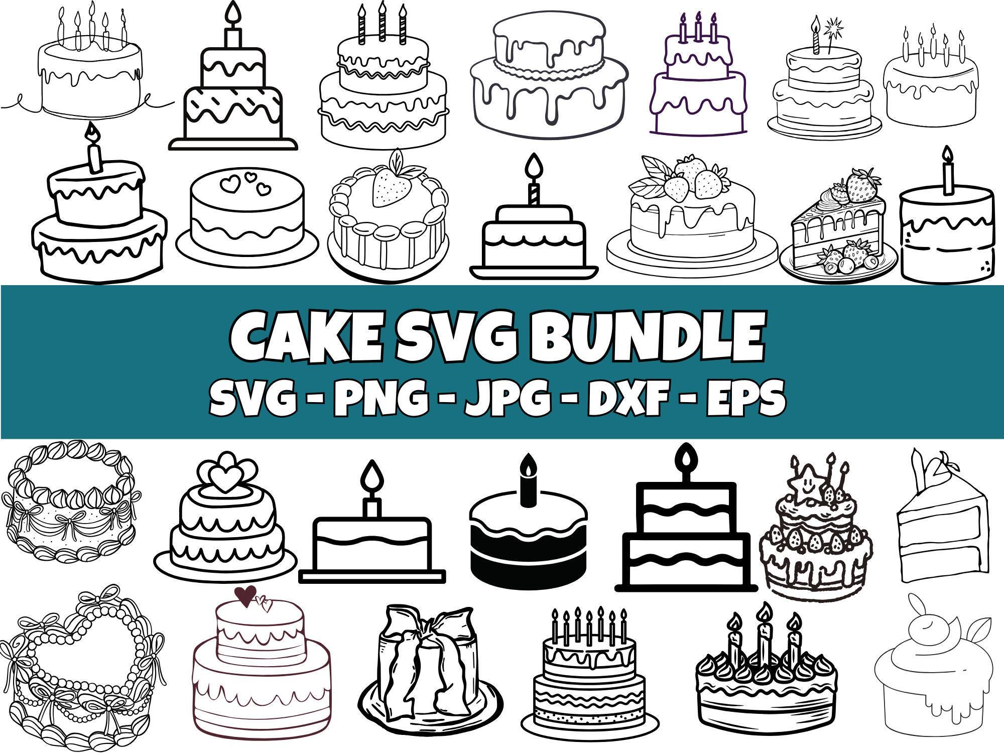 Cake SVG Bundle, Cupcake Svg, Birthday Cake Svg, Cake PNG Bundle, Cake ...