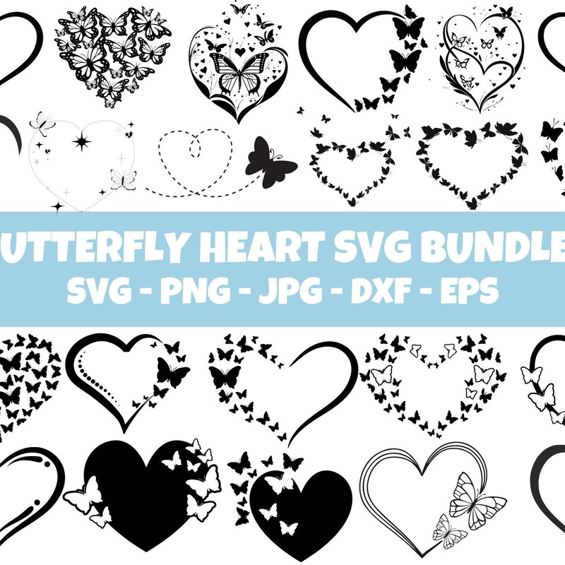 Heart Butterfly - Etsy