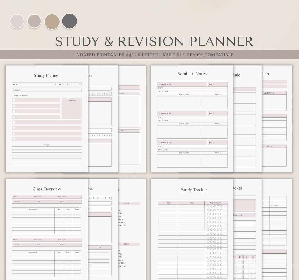 Study and Revision Planner – Academic Organizer, Exam Prep & Homework ...